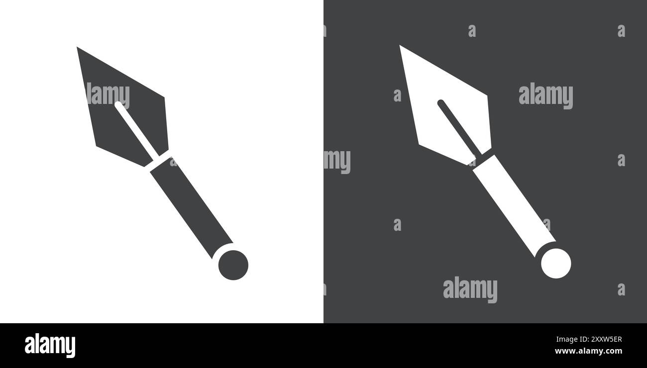 Kunai throwing knife icon Flat set in black and white color outline vector Stock Vector Image ...