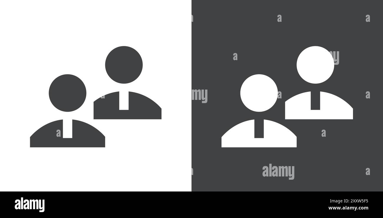 Interview Preparation icon Flat set in black and white color outline ...