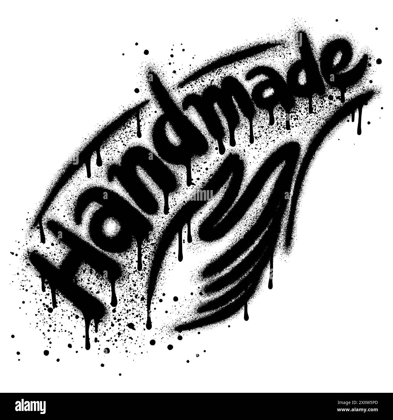 graffiti Handmade text sprayed in black over white Stock Vector Image ...