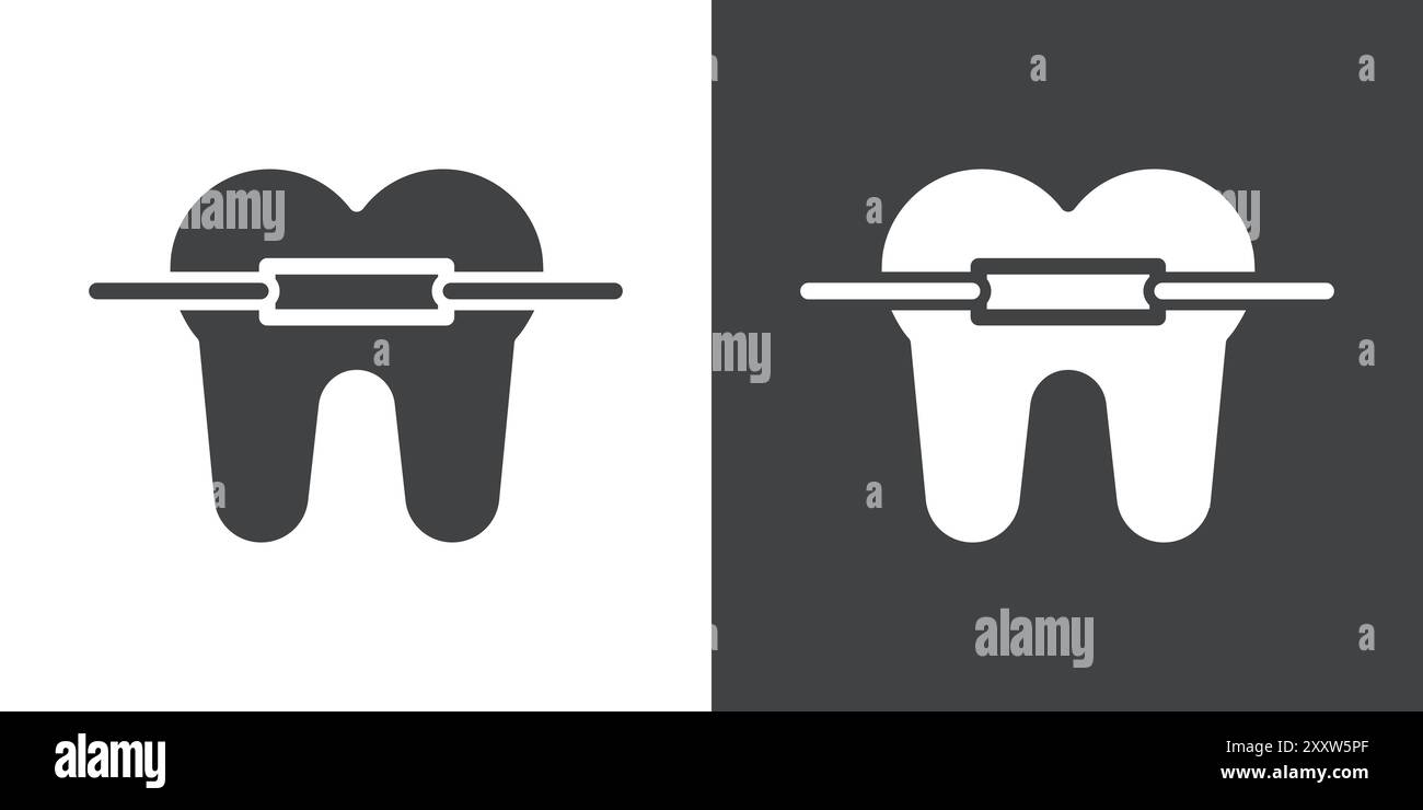 lingual braces icon Flat set in black and white color outline vector Stock Vector Image & Art ...