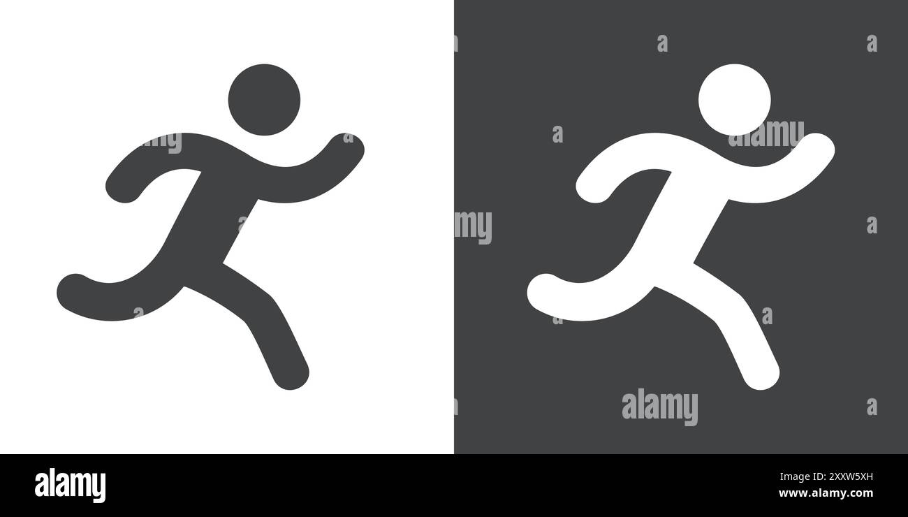 Sprint icon Flat set in black and white color outline vector Stock ...