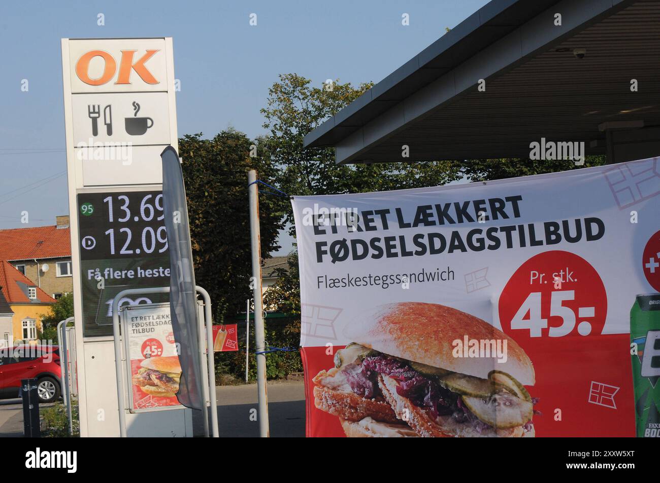 Copenhagen/ DenmarK/ 26 August 2024/OK gas station or ok gasoline ...