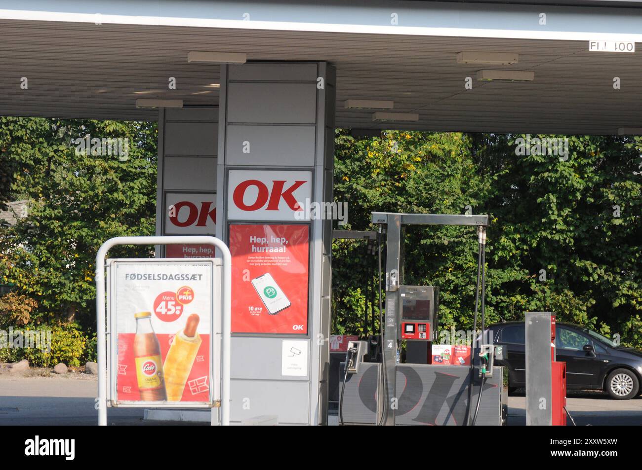 Copenhagen/ DenmarK/ 26 August 2024/OK gas station or ok gasoline ...