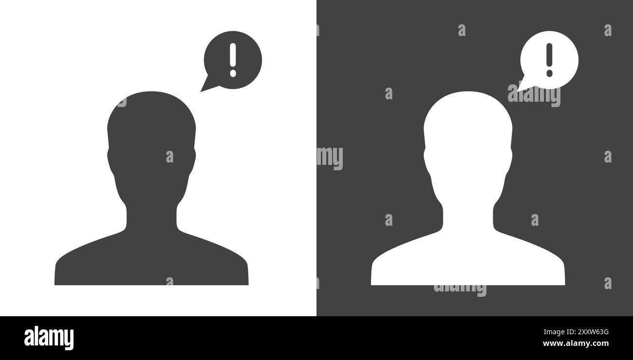 User information icon Flat set in black and white color outline vector ...