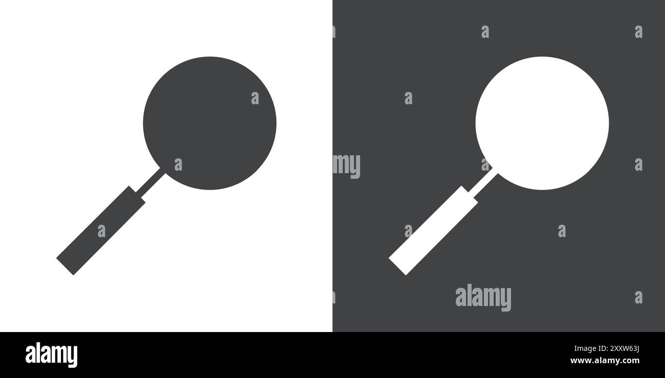 search icon Flat set in black and white color outline vector Stock ...