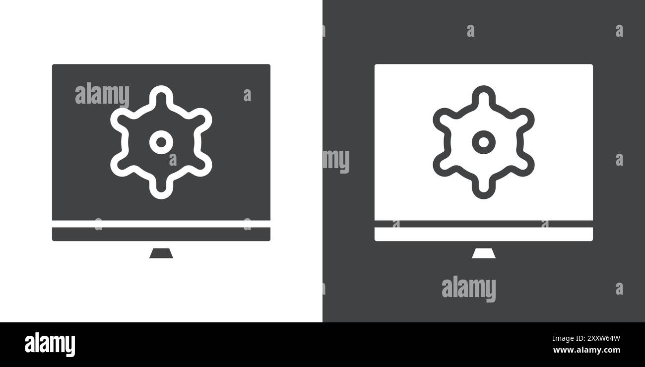 Setup icon Flat set in black and white color outline vector Stock Vector Image & Art - Alamy