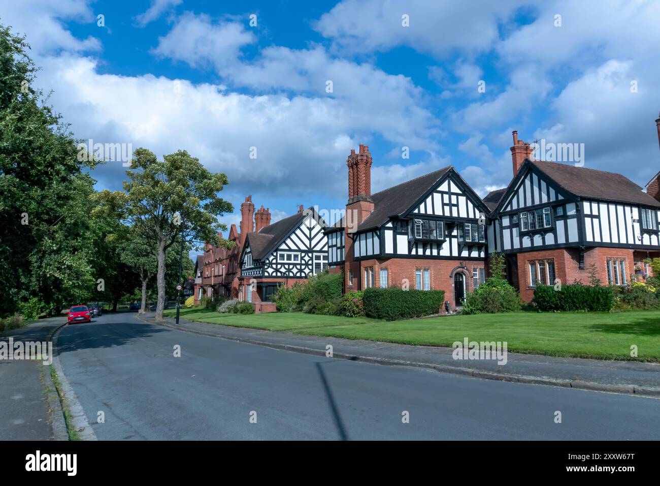 Picturesque house in Port Sunlight village on the Wirral, UK Stock ...
