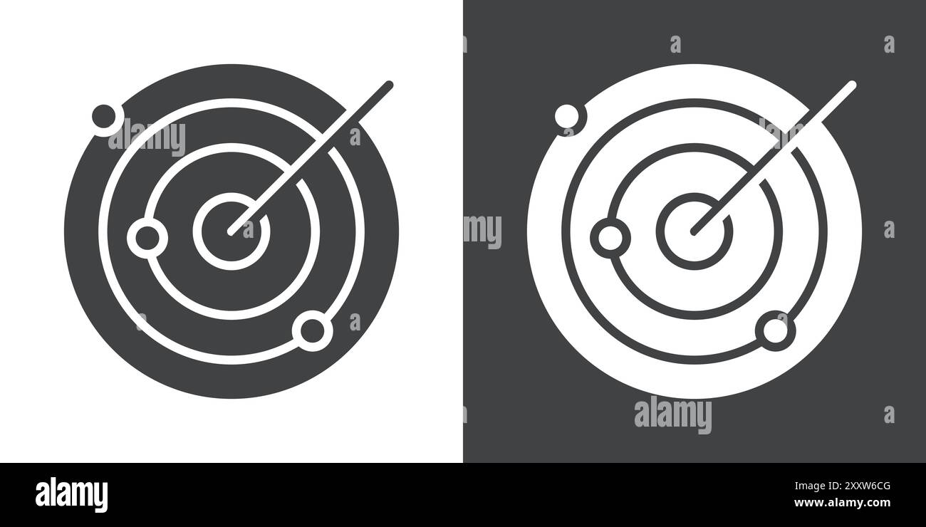 radar detection icon Flat set in black and white color outline vector Stock Vector Image & Art ...
