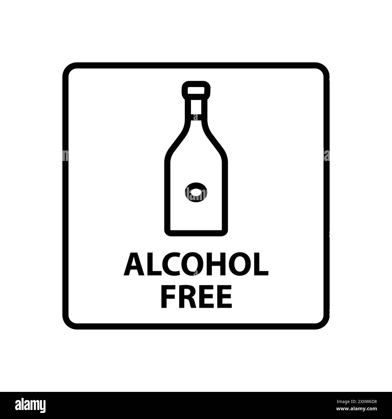 Alcohol free icon Flat set in black and white color outline vector ...