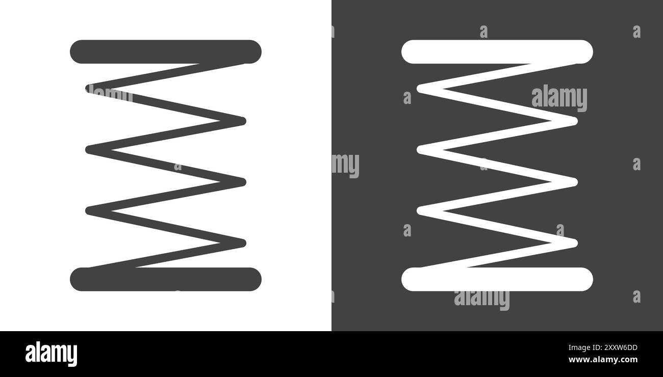 spring icon Flat set in black and white color outline vector Stock ...