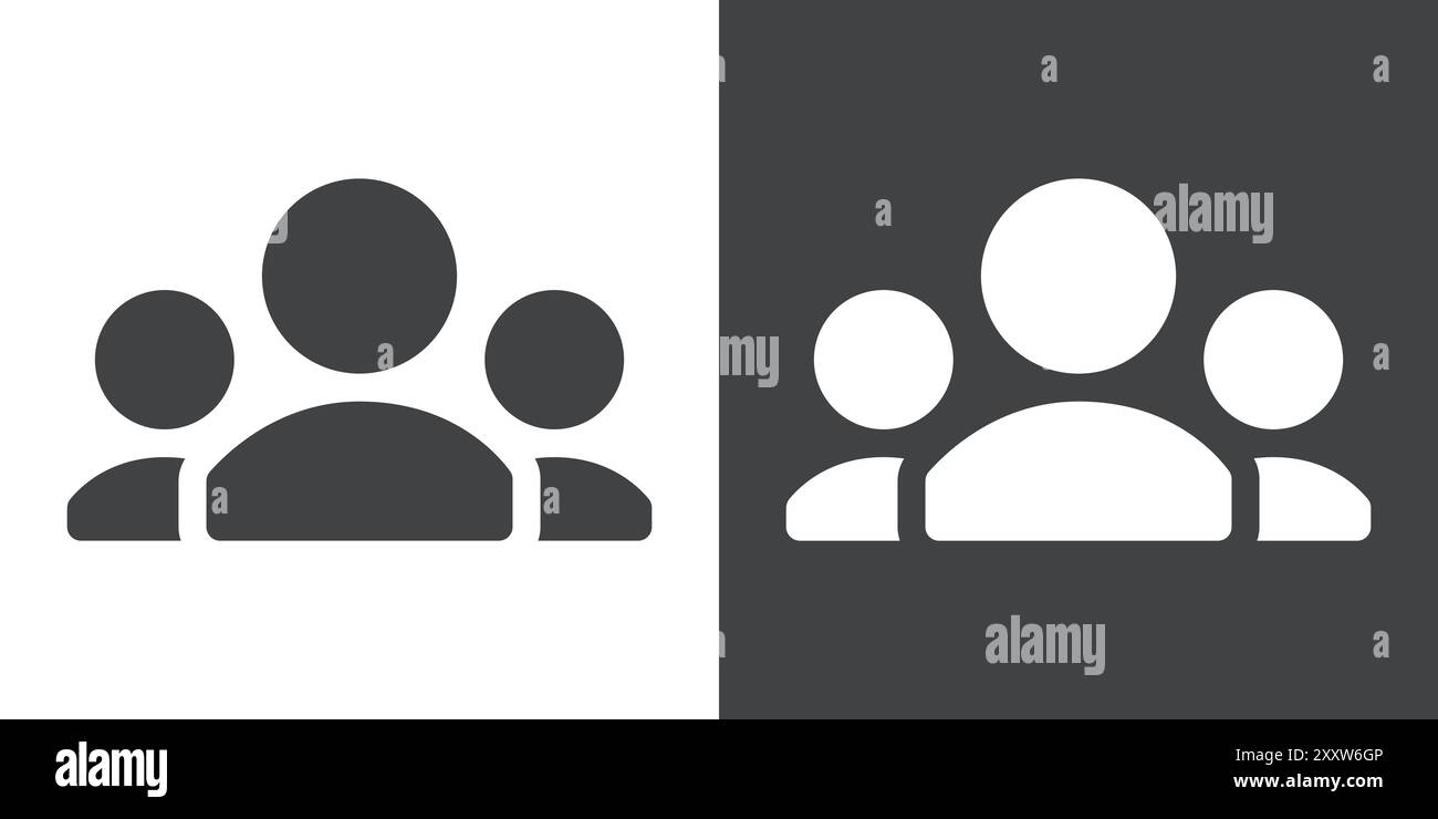 Squad icon Flat set in black and white color outline vector Stock ...