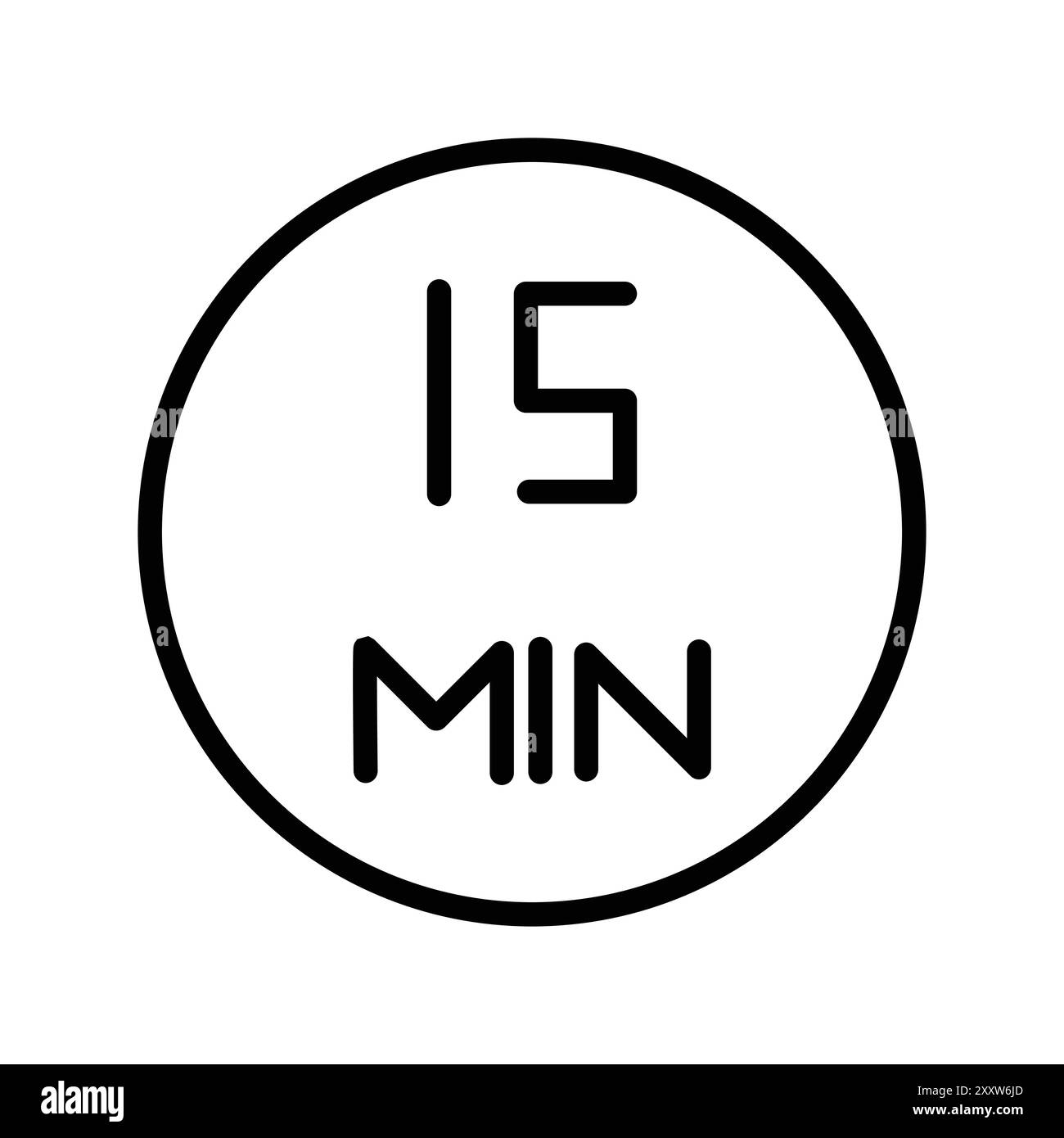 Minute timer icon Flat set in black and white color outline vector ...