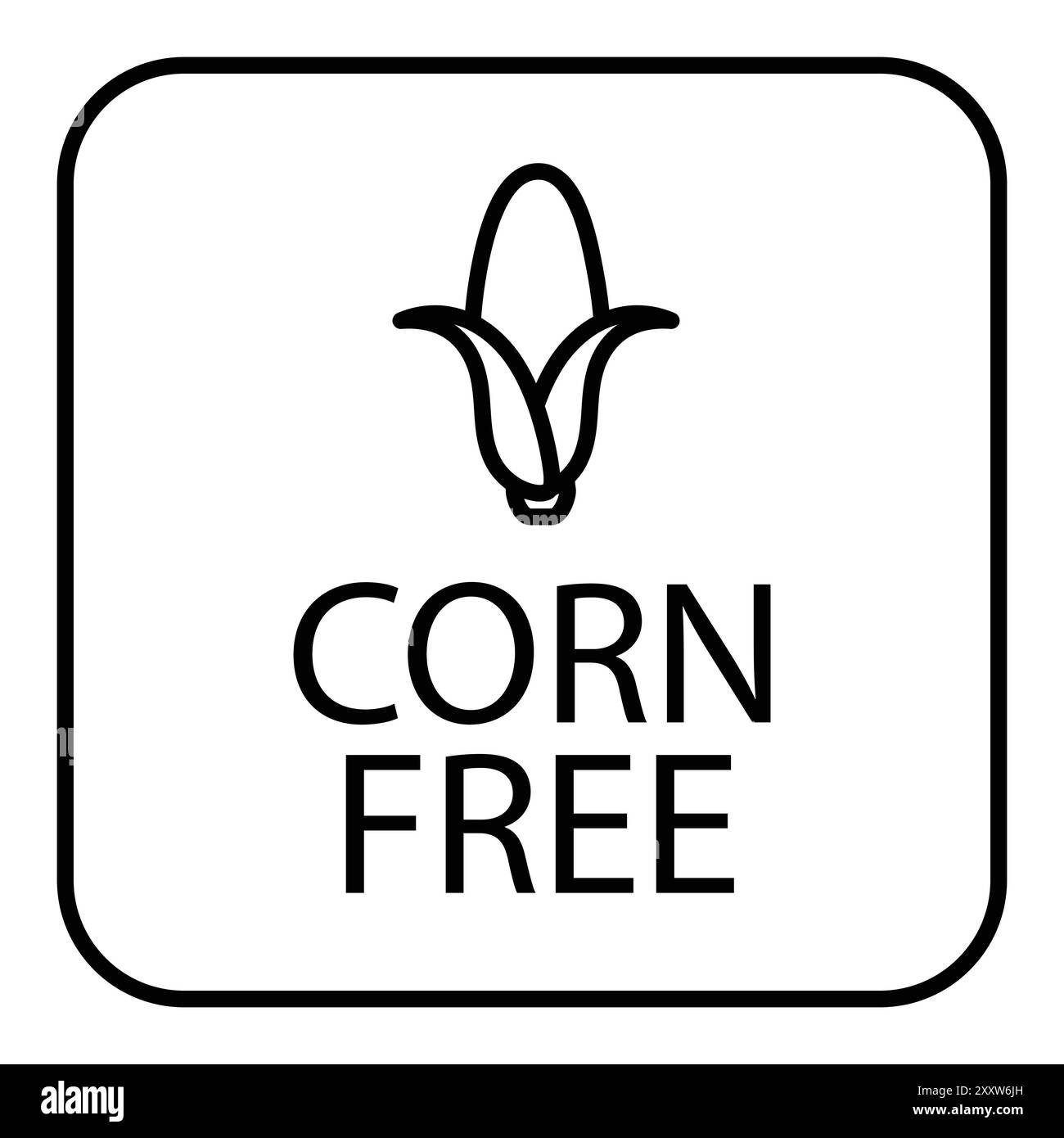 corn free icon Flat set in black and white color outline vector Stock ...