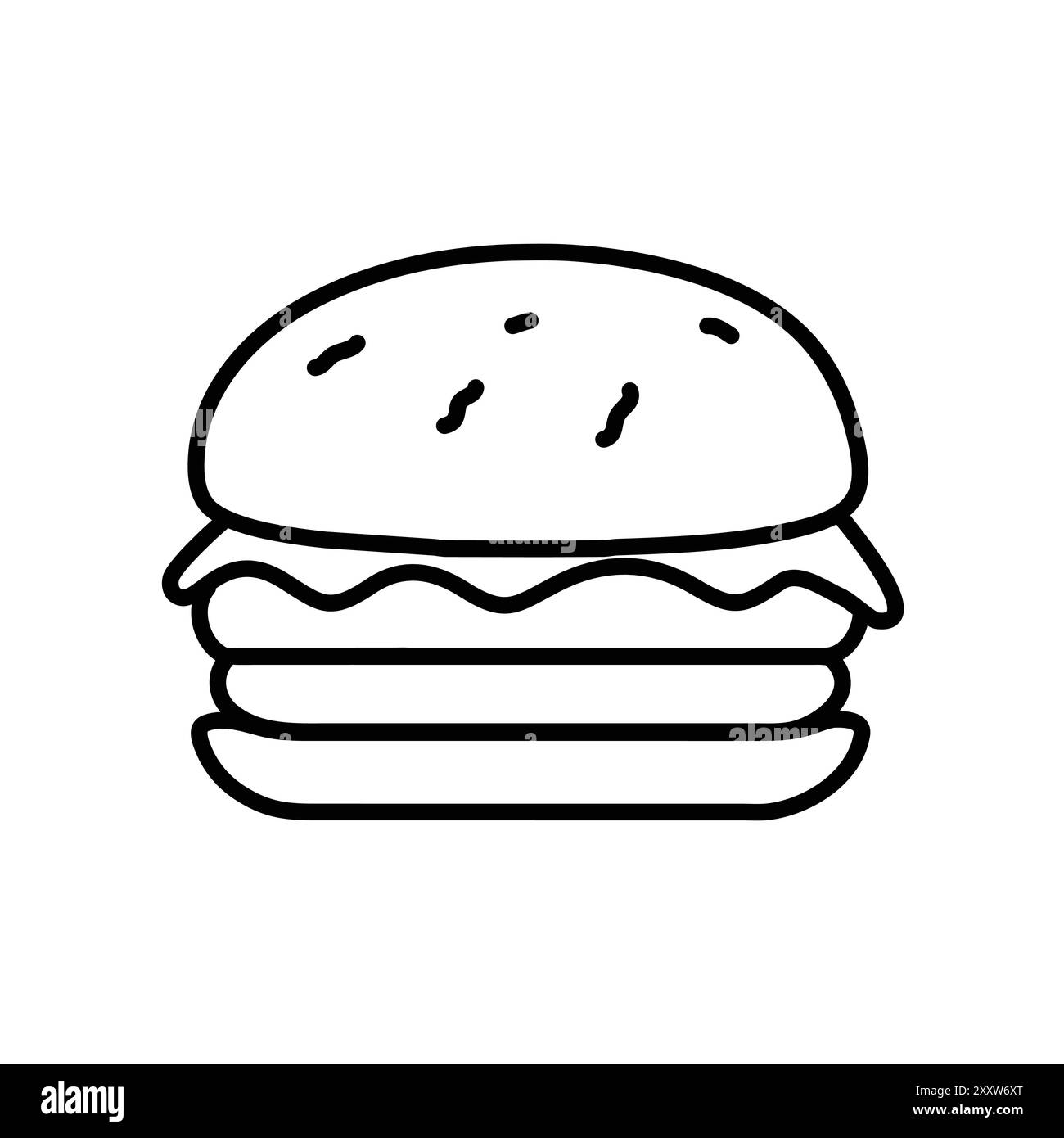 Hamburger icon Flat set in black and white color outline vector Stock ...