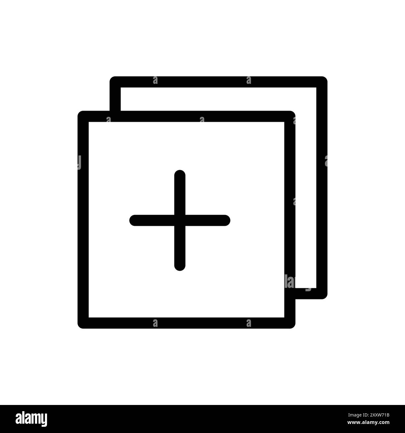 Add new icon Flat set in black and white color outline vector Stock ...