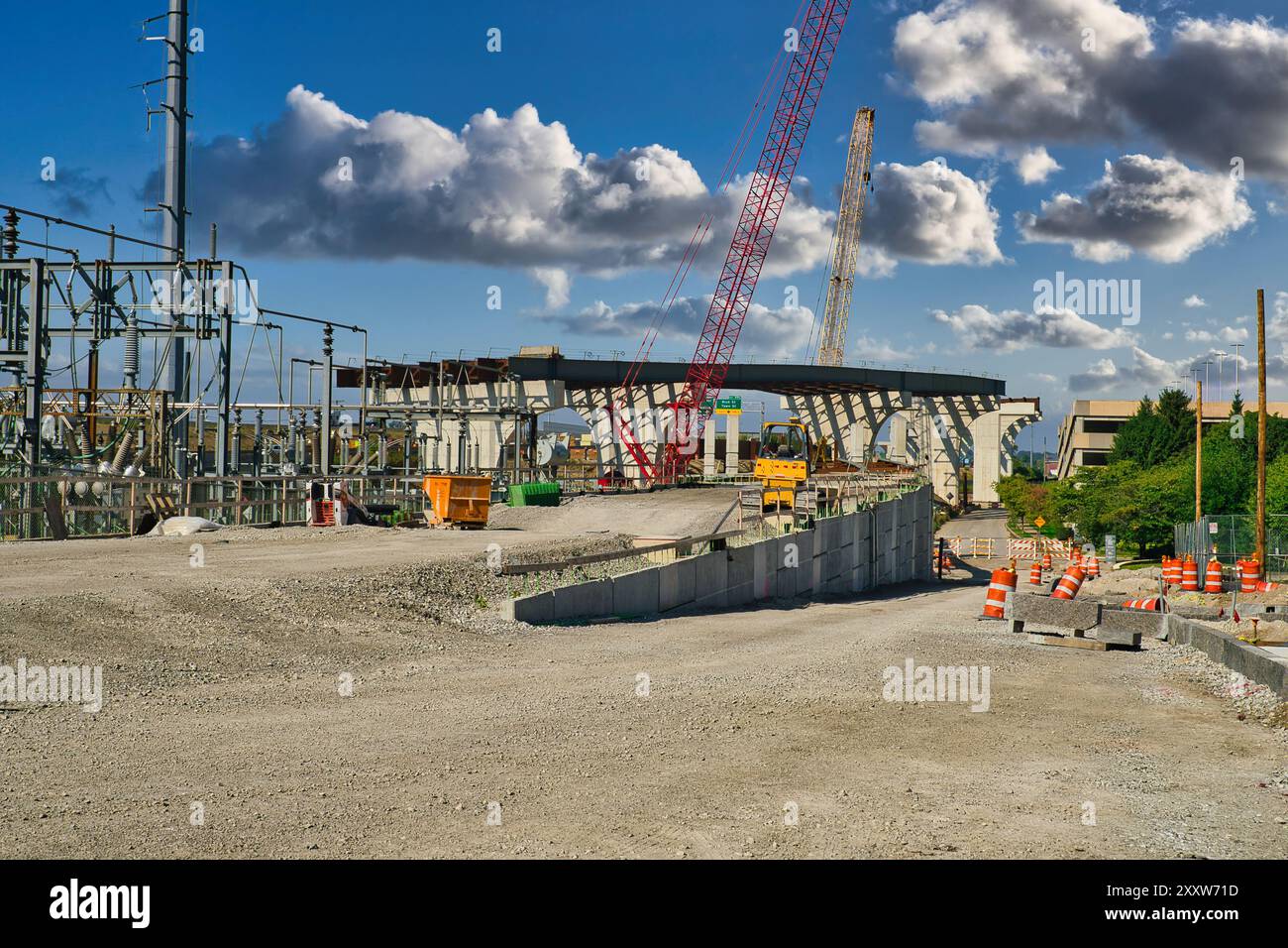 Bridge construction of I70 I71 split in downtown Columbus Ohio Stock ...