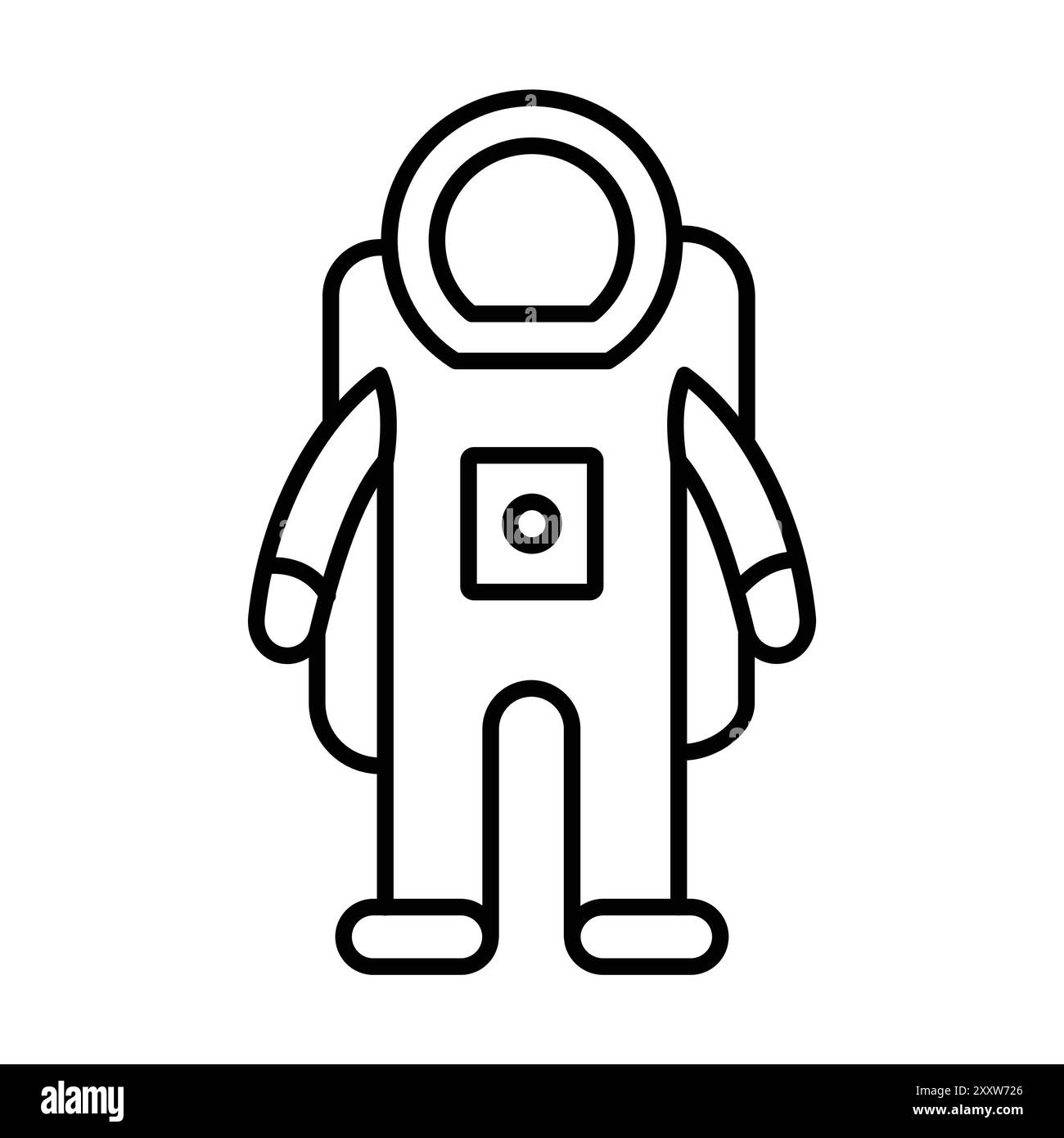 Cosmonaut icon Flat set in black and white color outline vector Stock ...