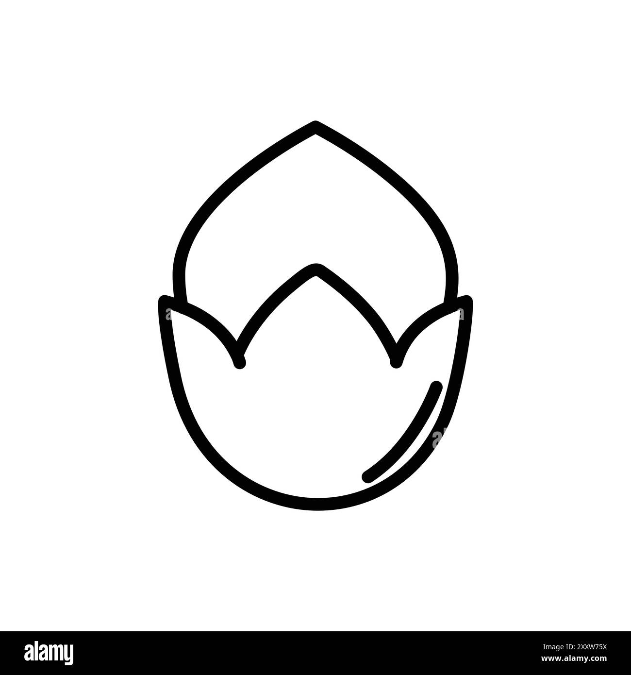 Hazelnut icon Flat set in black and white color outline vector Stock ...