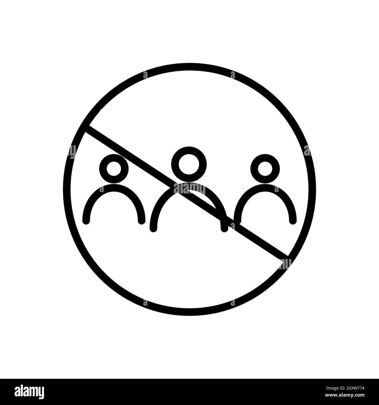 No gathering icon Flat set in black and white color outline vector ...