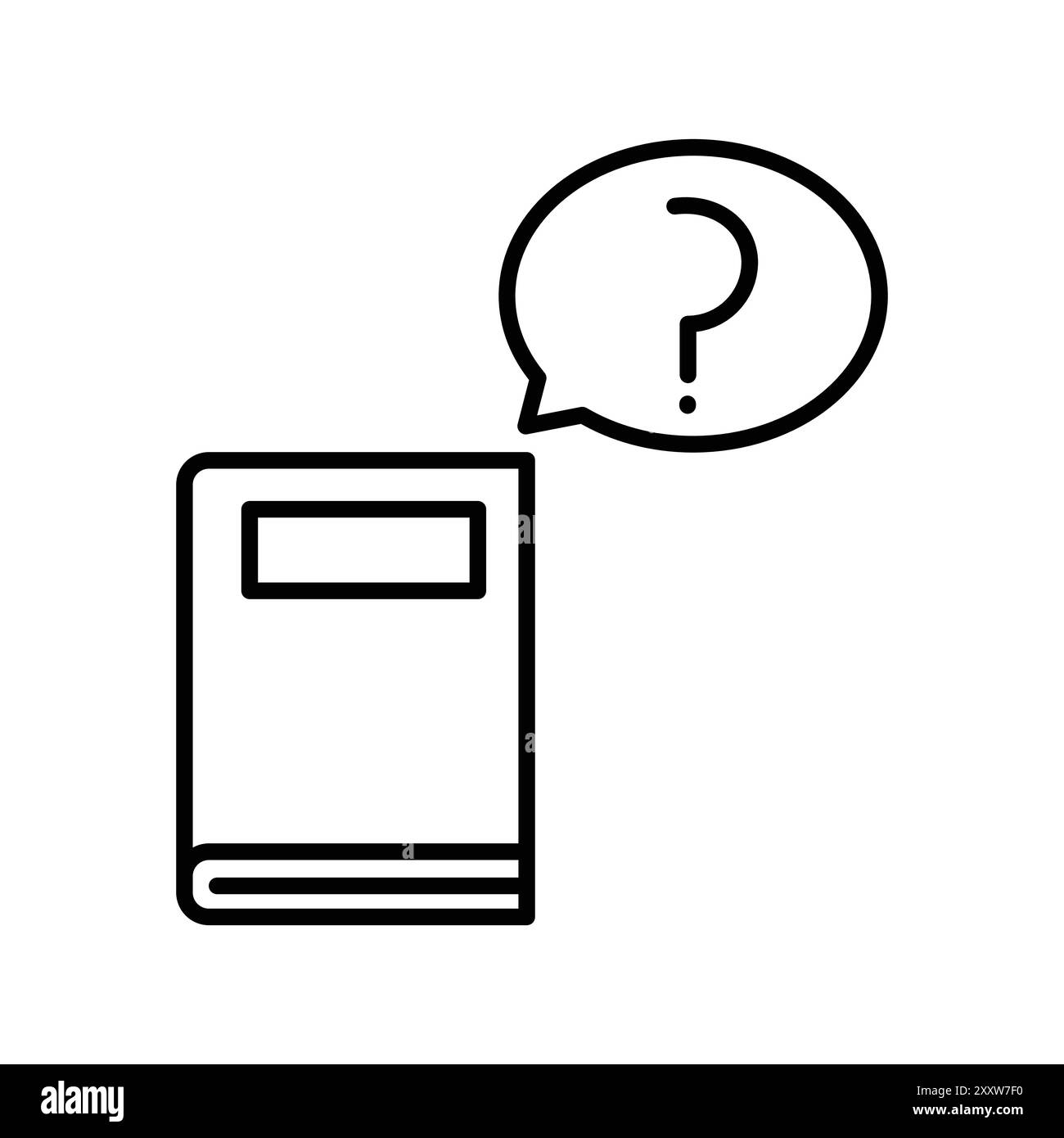 book with question mark icon Flat set in black and white color outline ...