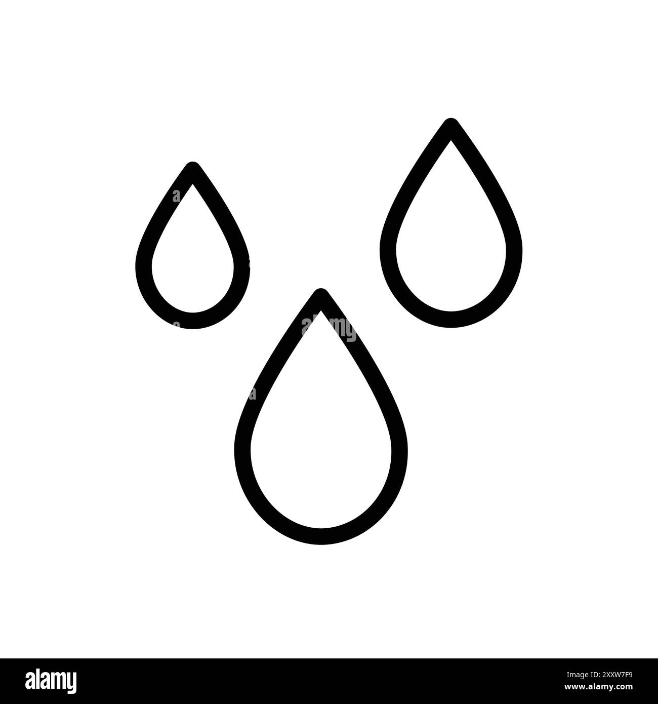water drops icon Flat set in black and white color outline vector Stock ...