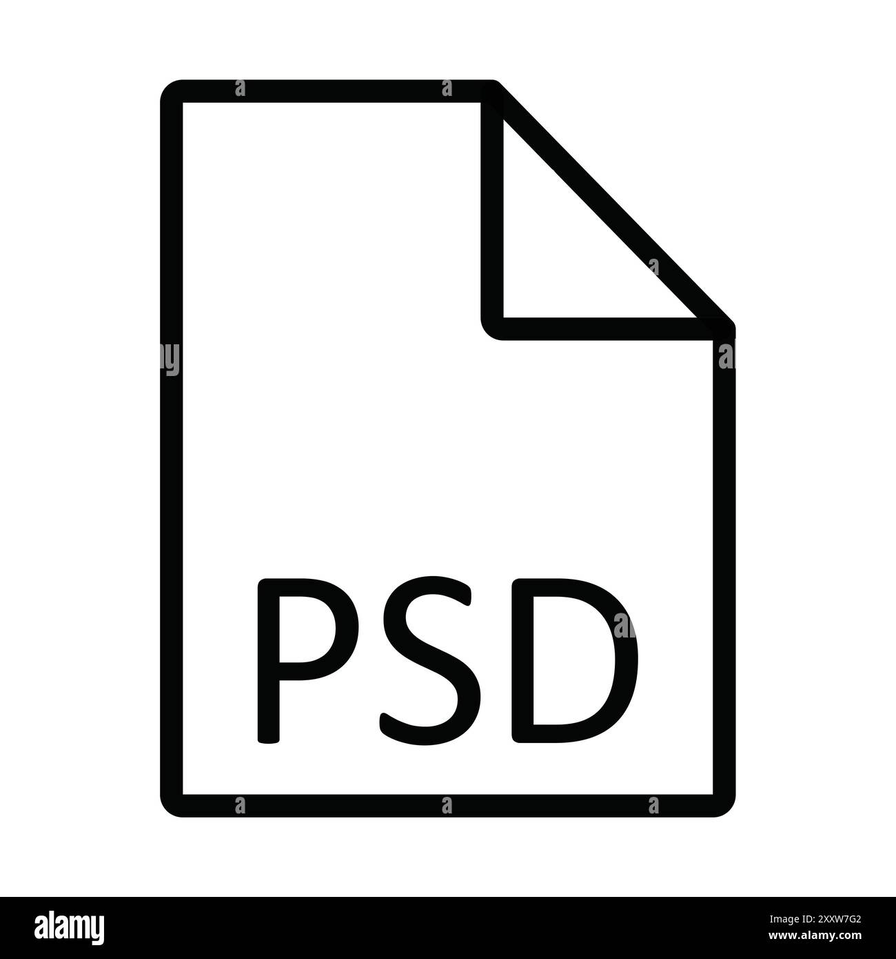 PSD File Format Icon Flat set in black and white color outline vector ...