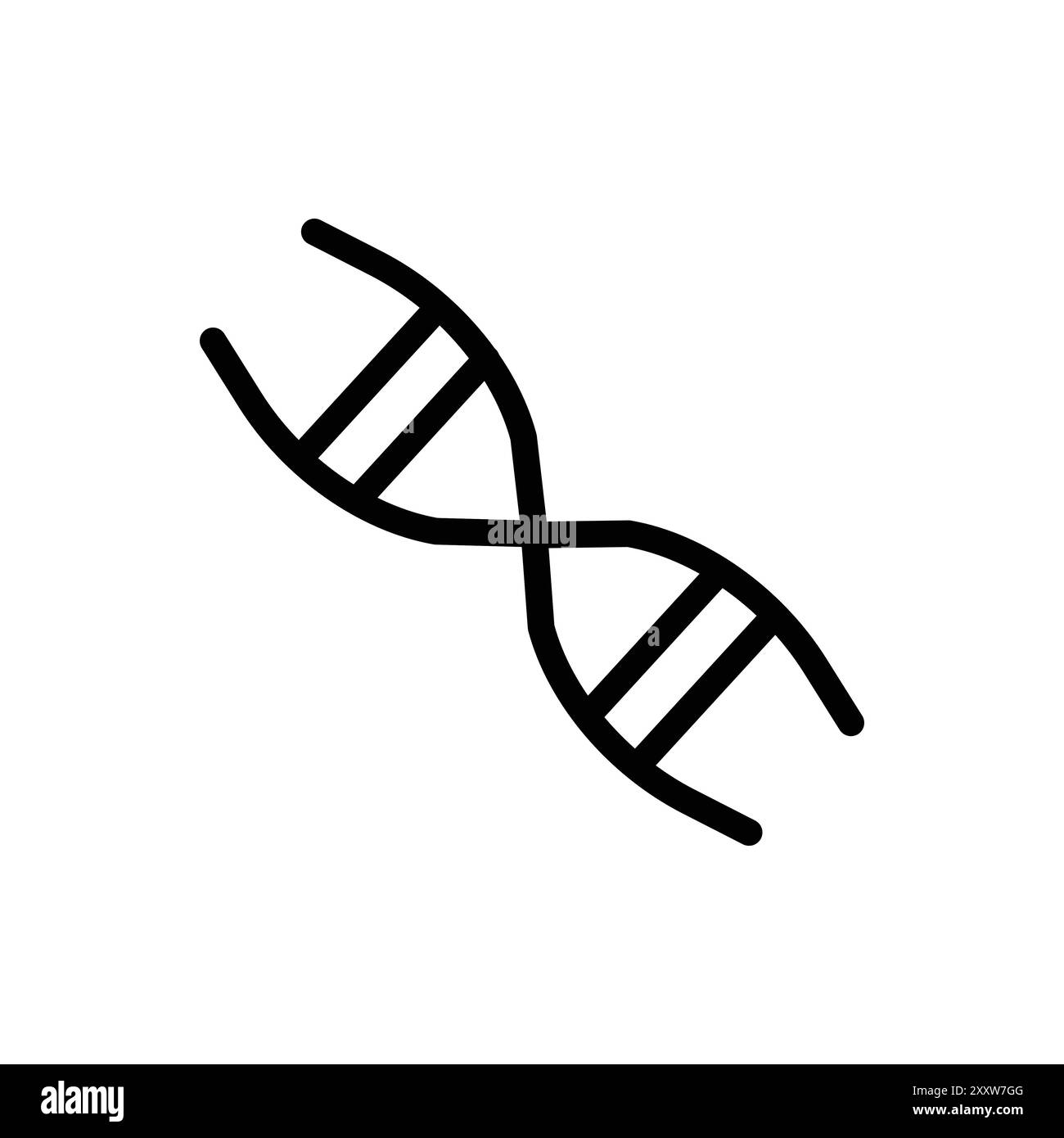 Dna Icon Flat Set In Black And White Color Outline Vector Stock Vector Image And Art Alamy