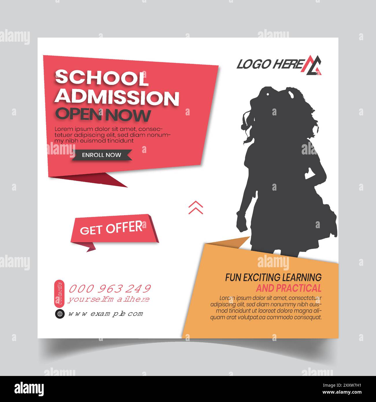 Wonderful Innovative Kids Learning Social Media Post Templates Stock ...