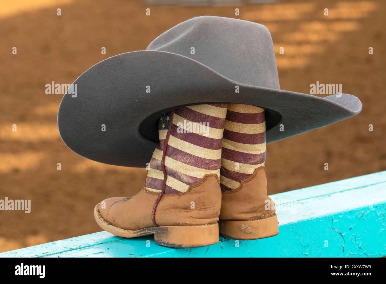 Cowboy boots and hat, Philomath Junior Rodeo, Philomath, Oregon Stock ...