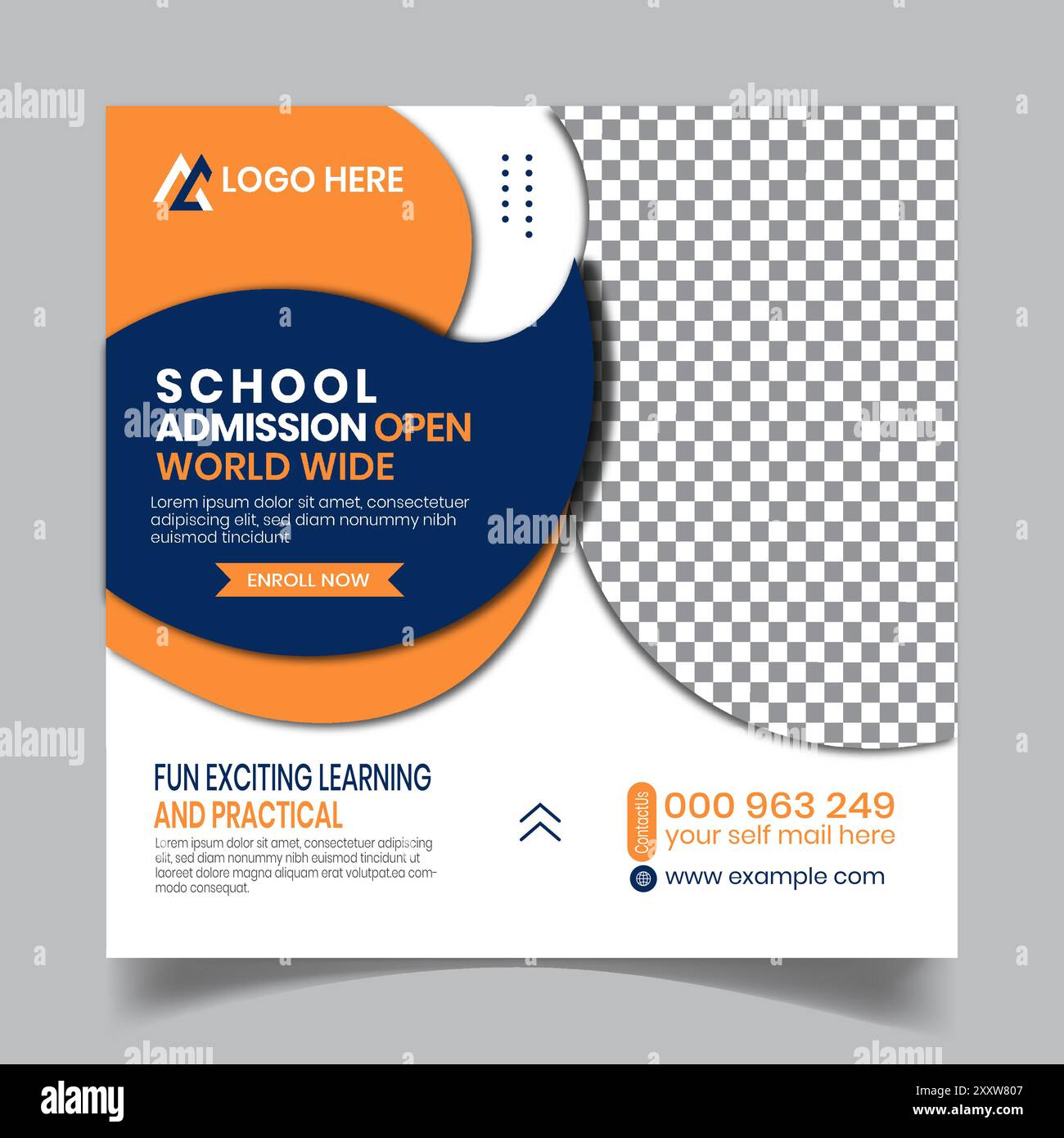 Fresh Kids School Advertisement Social Media Post Design Stock Vector ...