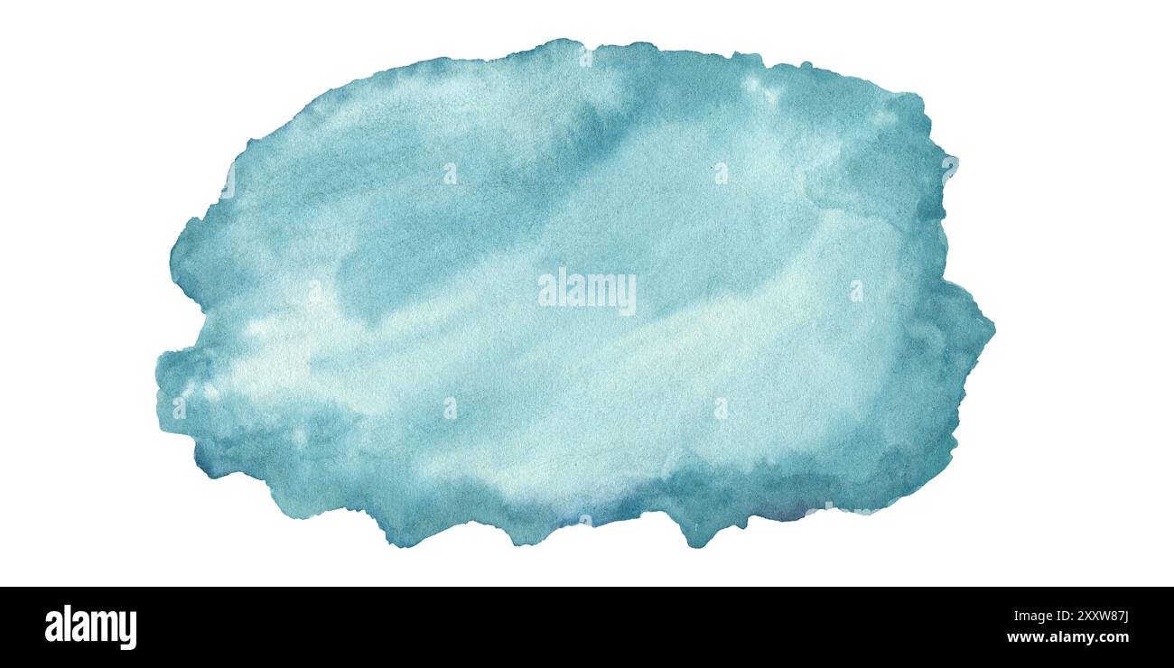 Abstract blue ocean simulation stain watercolor illustration. Hand ...