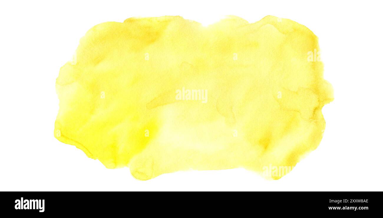 Vibrant yellow watercolor hand dawn stain. Aquarelle soft sky texture ...