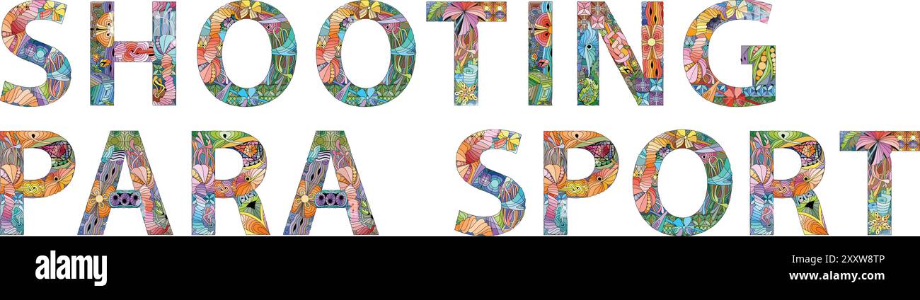 Hand-painted art design. Hand drawn illustration words SHOOTING PARA ...