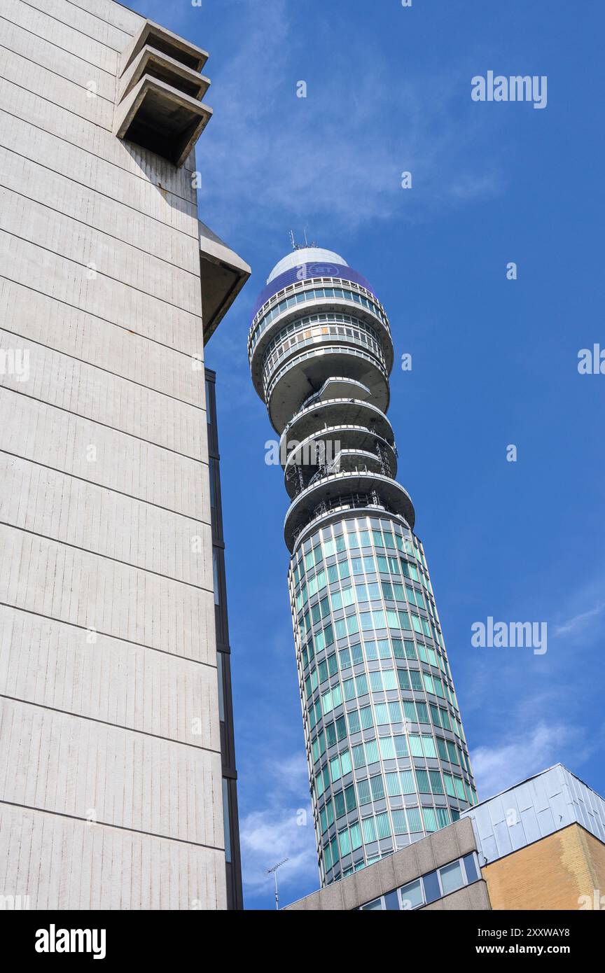 London, UK. BT Tower (1964 - formerly the Post Office Tower) in ...
