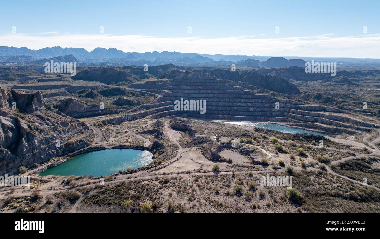 Old open pit uranium mine. Aerial view Stock Photo - Alamy