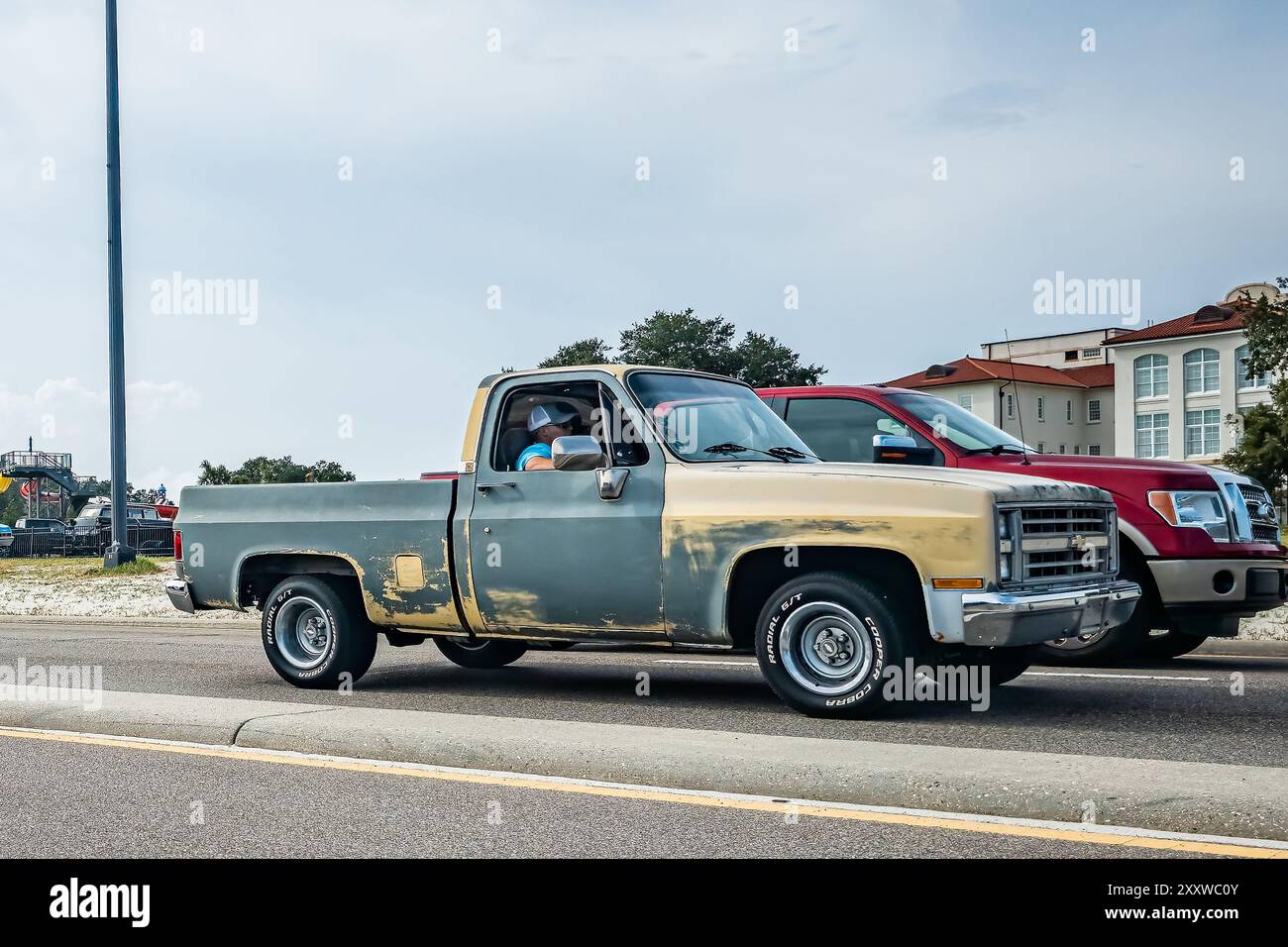 Gulfport, MS - October 05, 2023: Wide angle side view of a 1985 ...