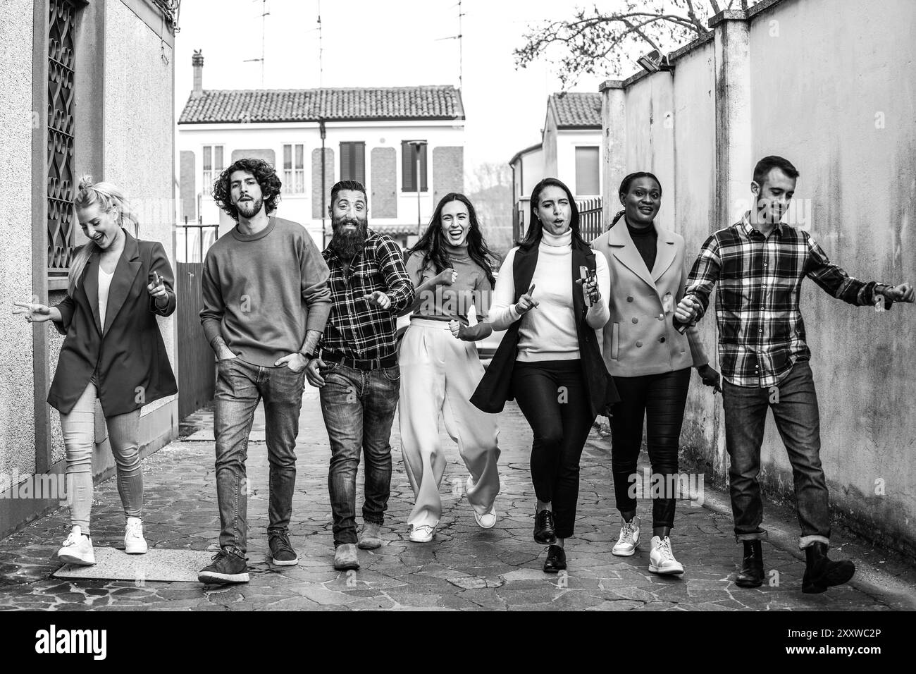 Image captures playful dynamic Black and White Stock Photos & Images ...