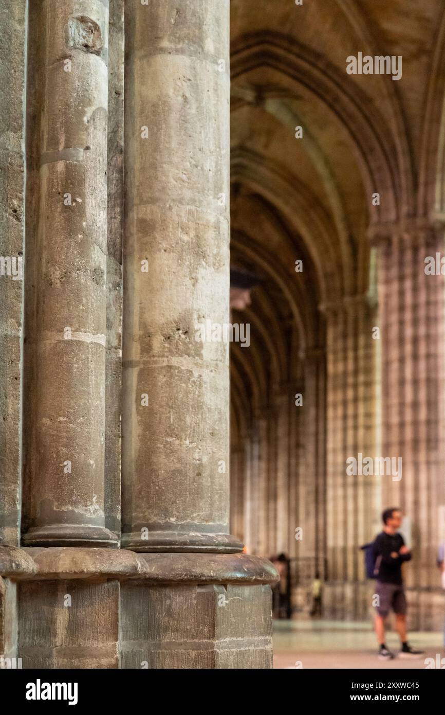 Paris, France August 18 2024 Architectural details of gothic saint ...
