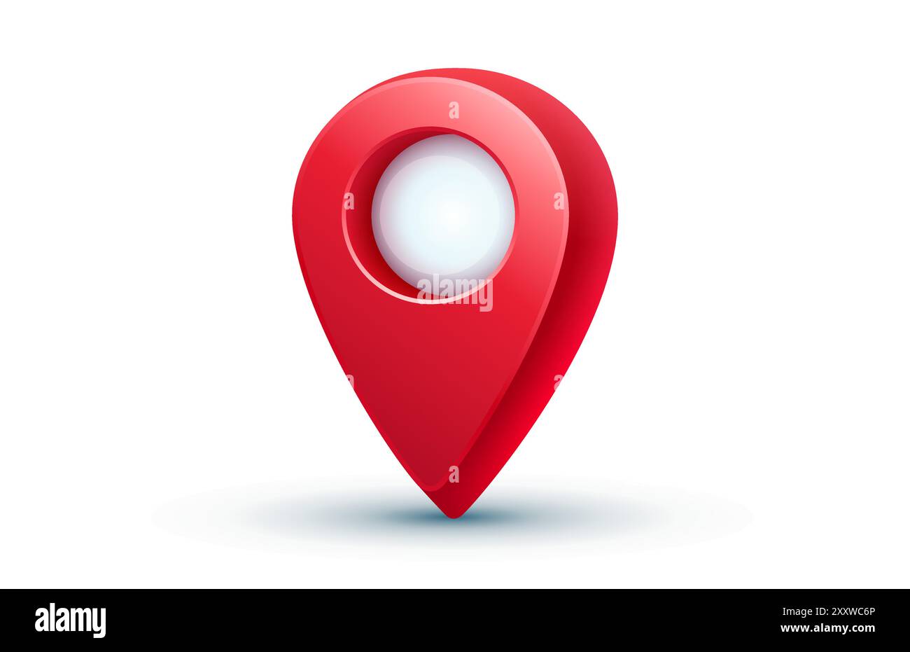 Location mark point, red 3d symbol, map search. Vector Stock Vector ...