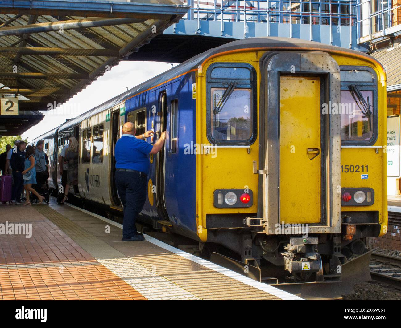 A train about to depart at Barnsley Interchange train station Stock ...