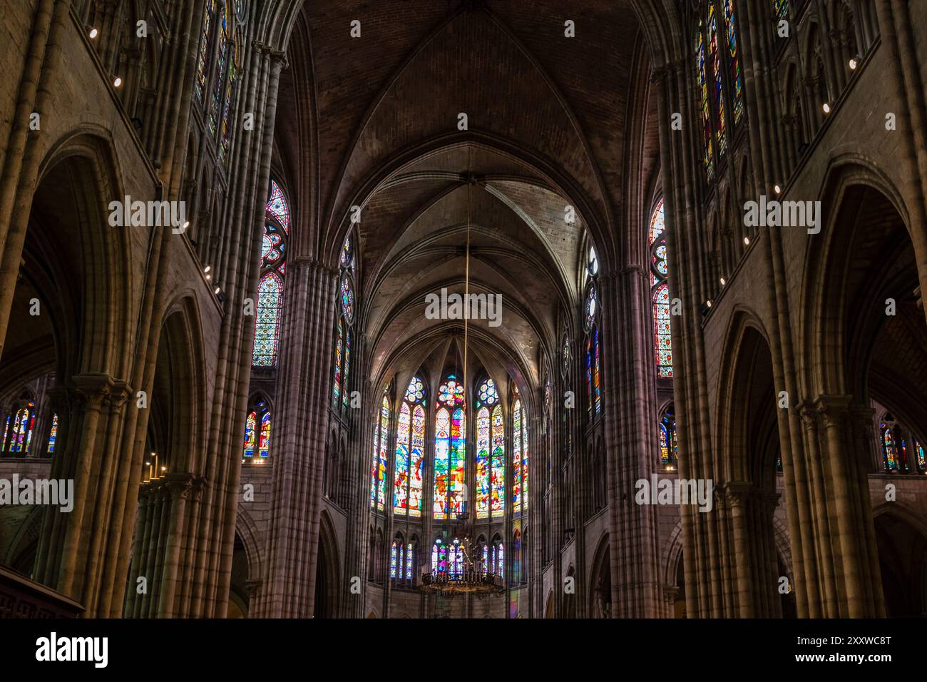 Paris, France, August 18 2024. Interior of Saint Denis Basilica with ...