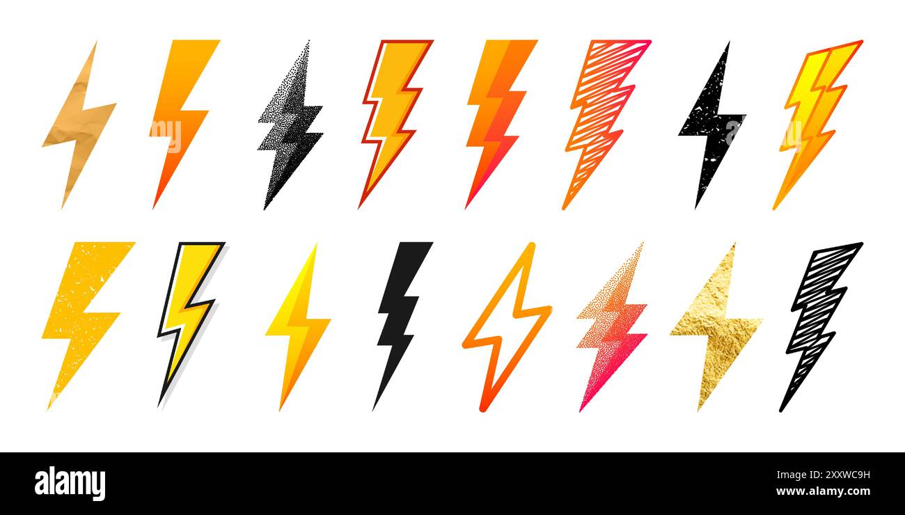 Horizontal Lightning Bolt Vector