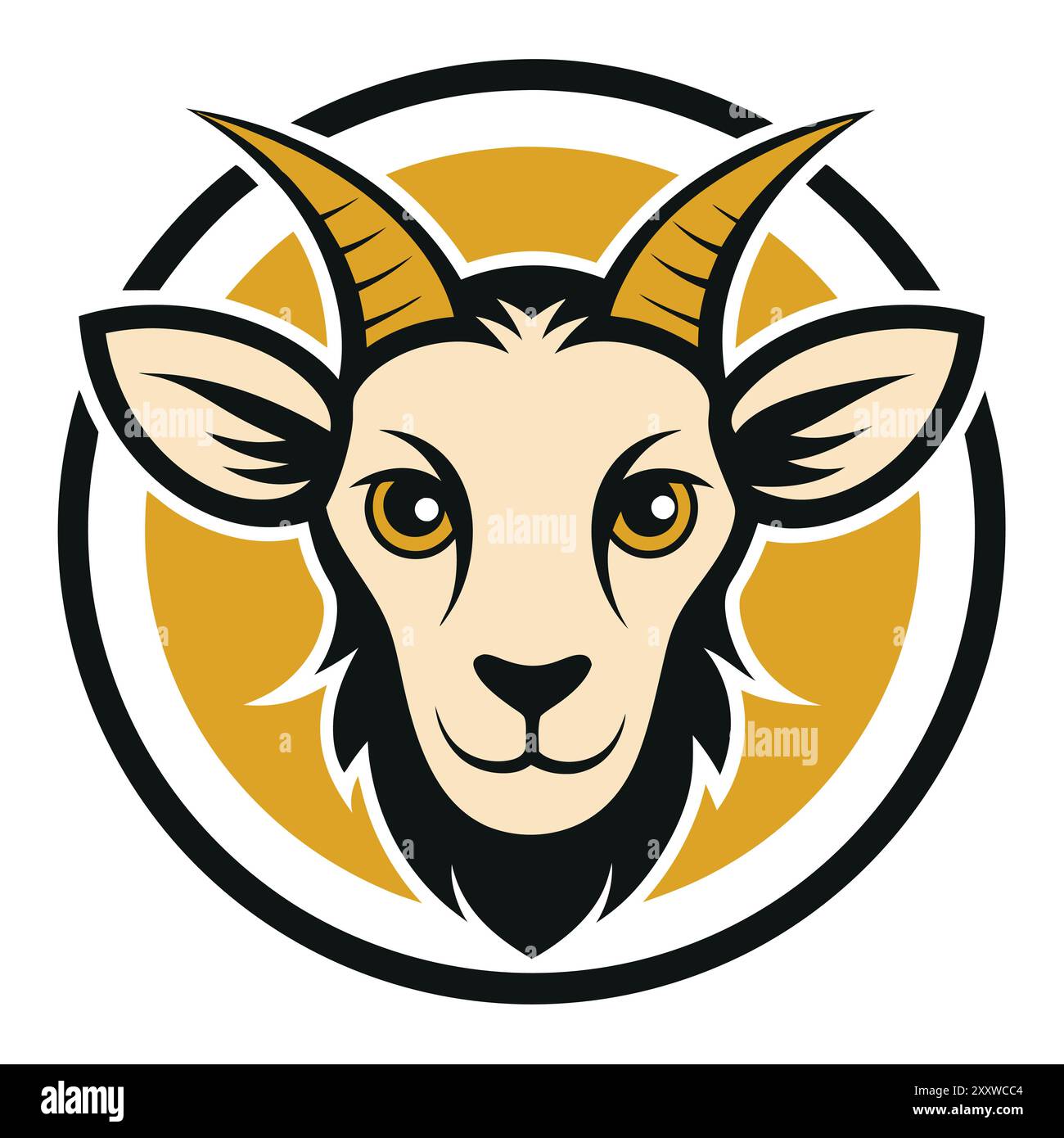 Goat face logo inside circle Stock Vector Image & Art - Alamy