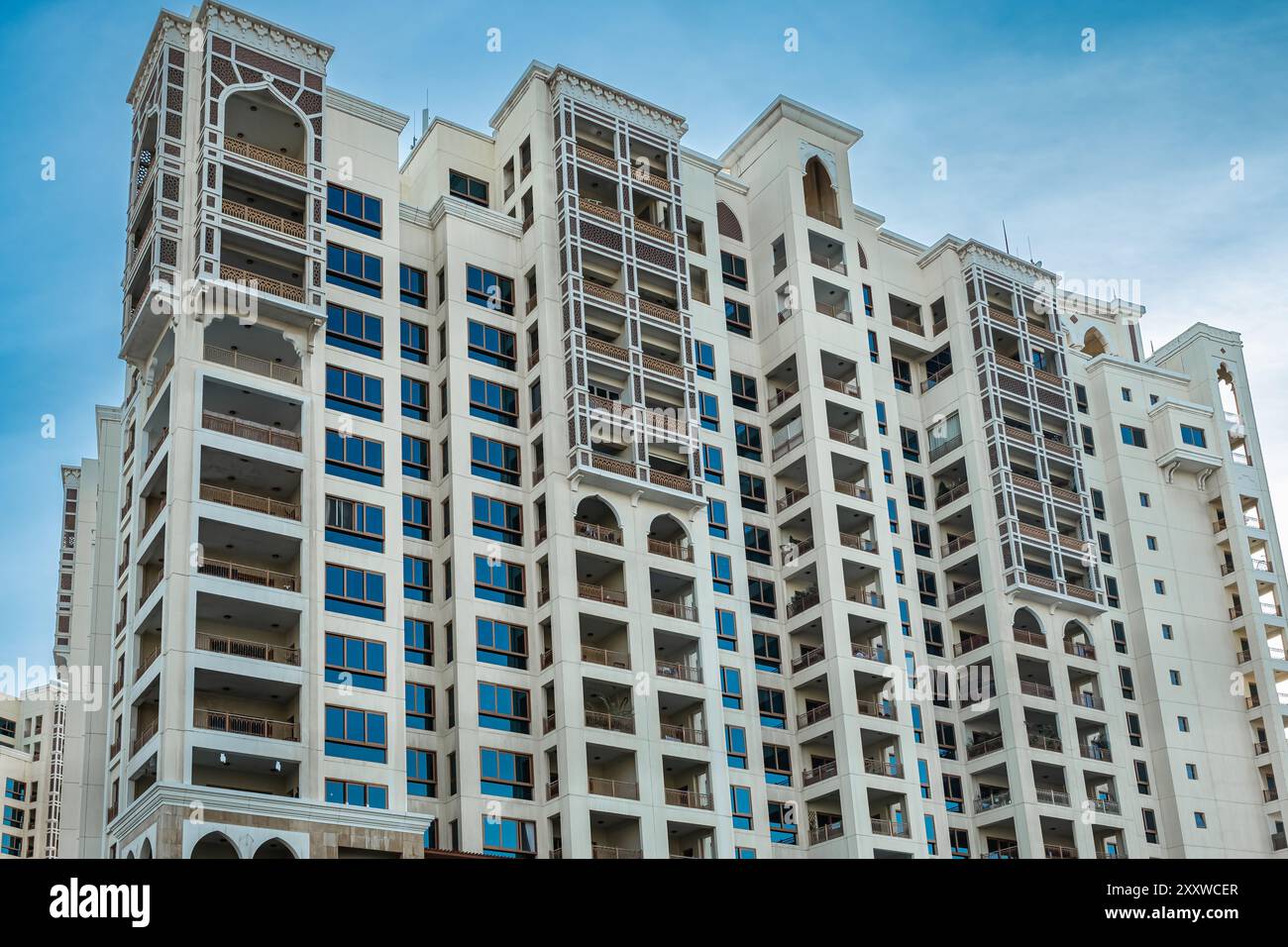 Urban condominium building. High-rise modern buildings with apartments ...