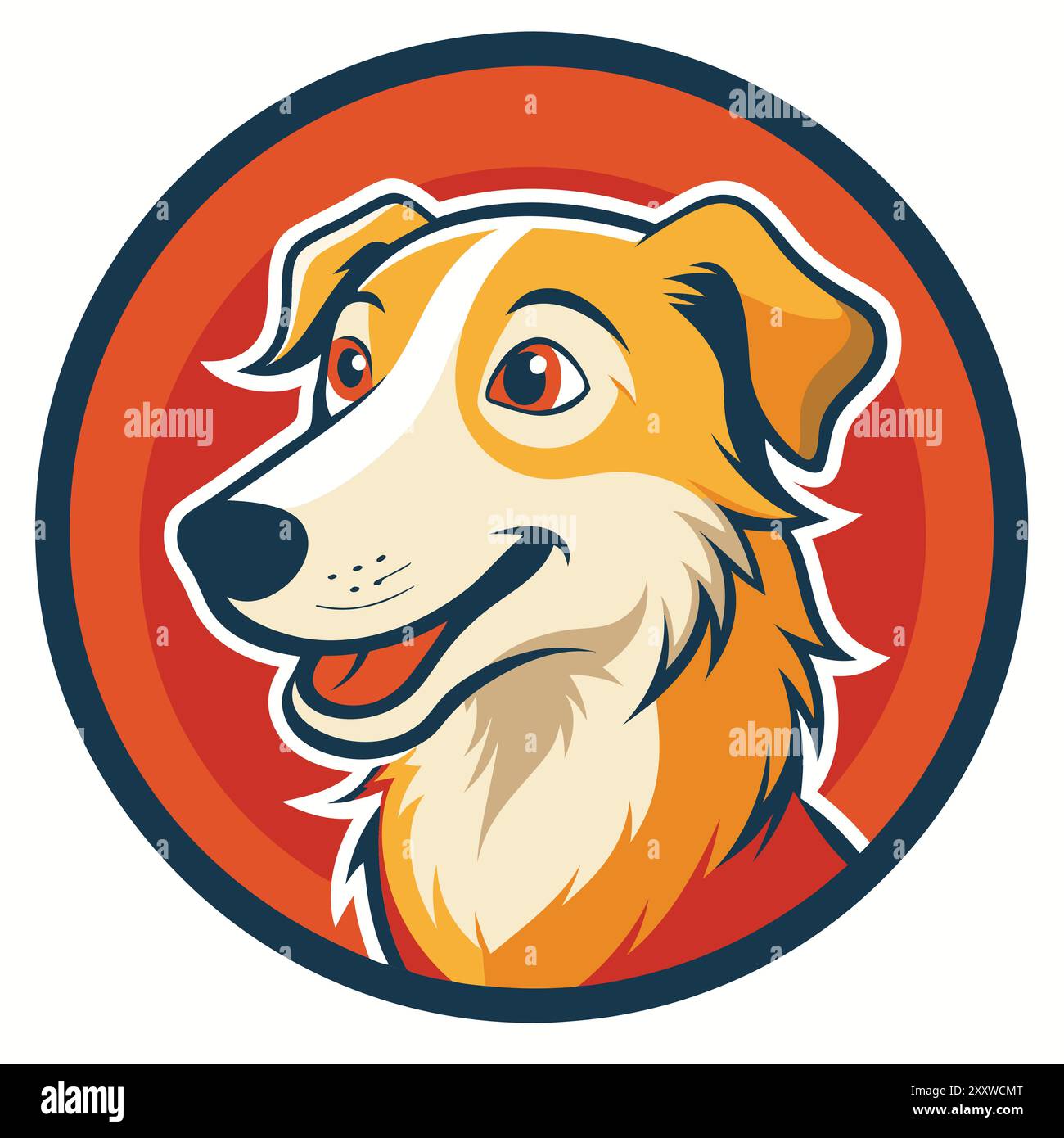 Happy Dog Logo Inside Circle Stock Vector Image & Art - Alamy