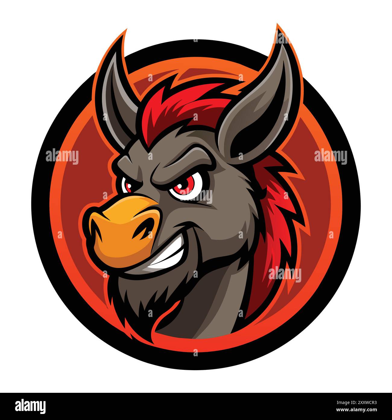 Strong Donkey Logo Inside Circle Stock Vector Image & Art - Alamy