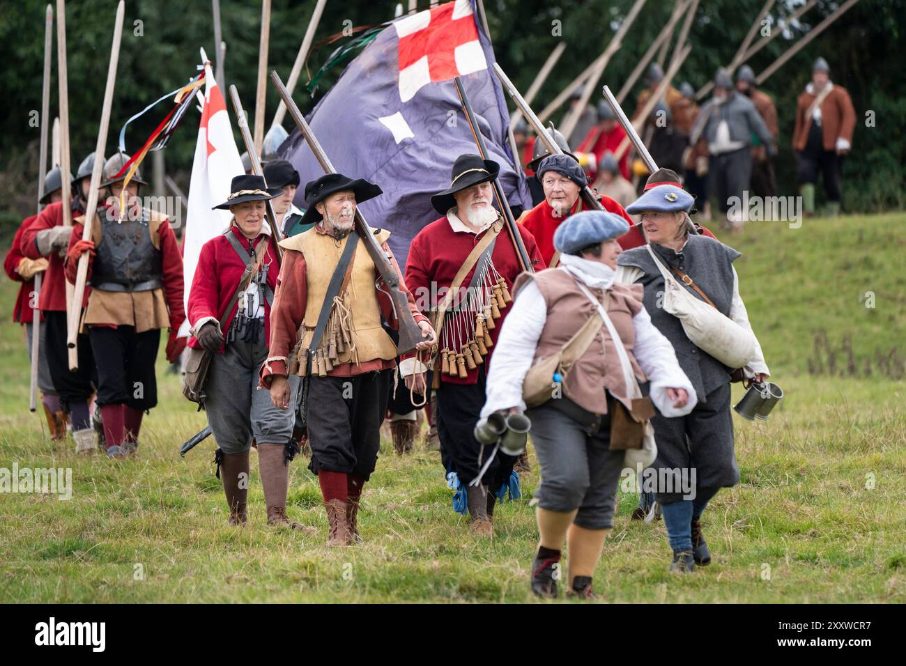 Re-enactors during an English Civil War Society event at Wressle Castle ...