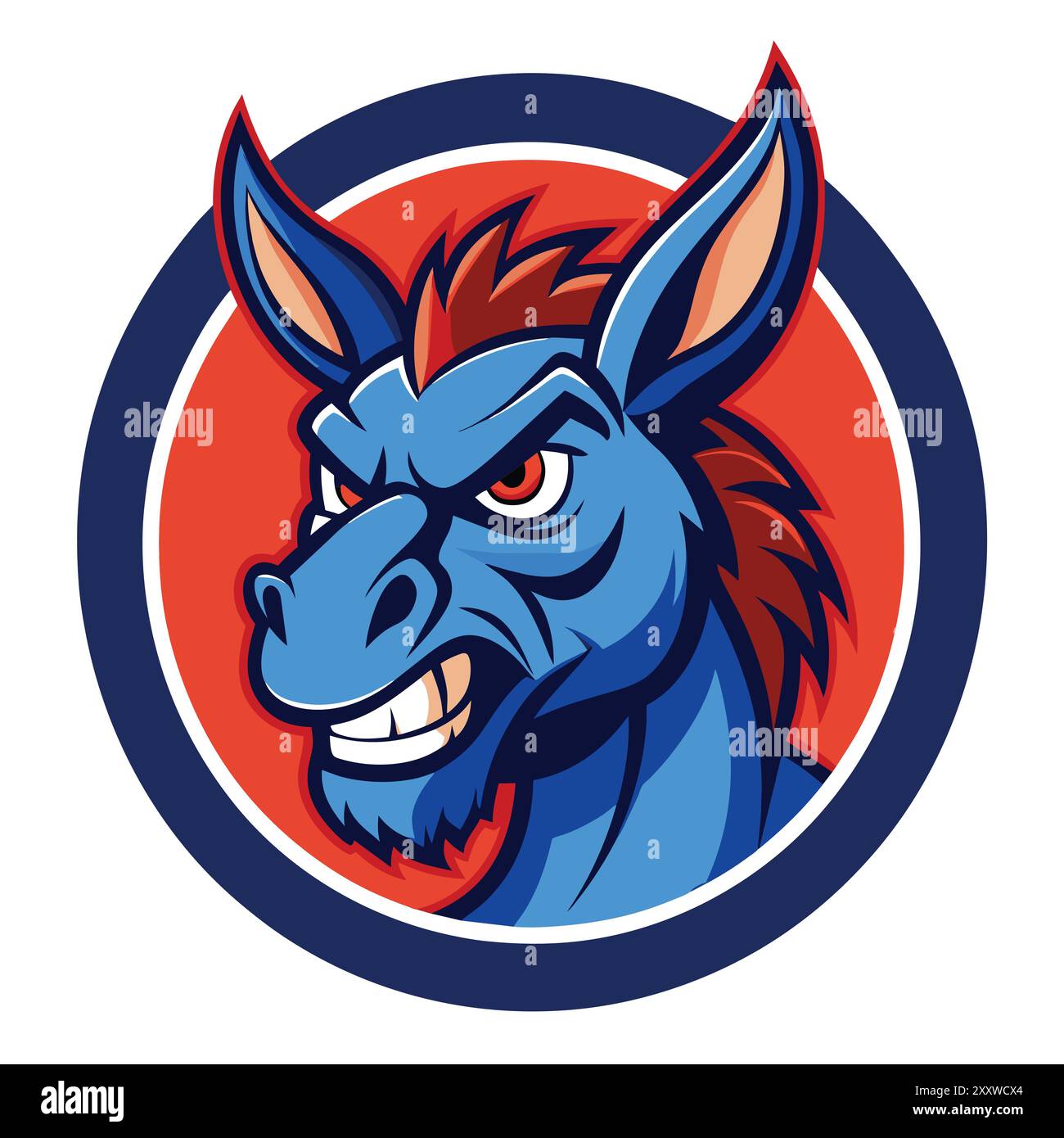 Angry Donkey Logo Inside Circle Stock Vector Image & Art - Alamy