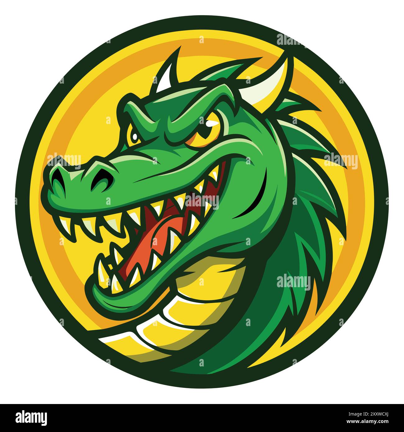 Angry Dragon Logo Inside Circle Stock Vector Image & Art - Alamy