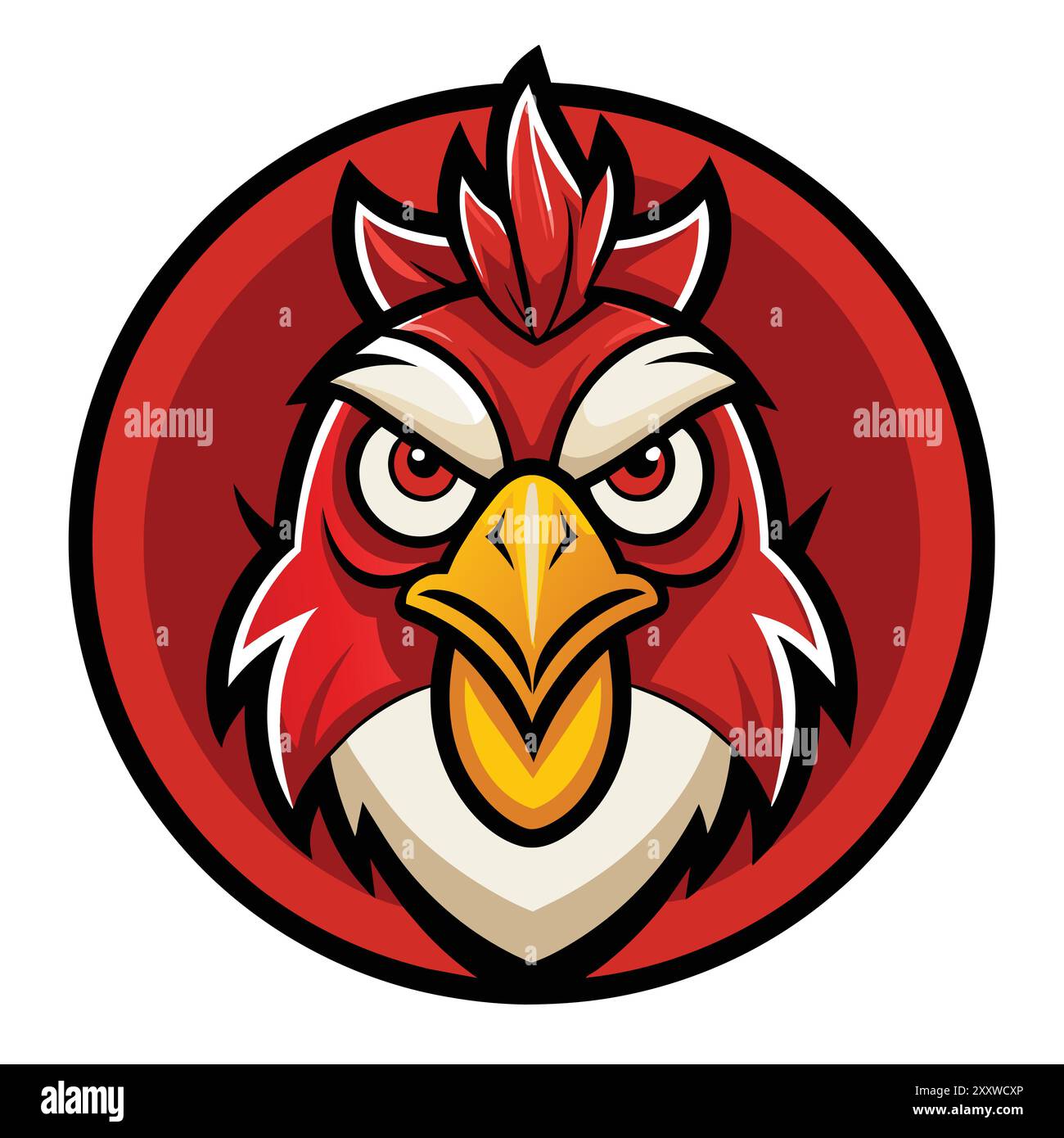 Strong Chicken Logo Inside Circle Stock Vector Image & Art - Alamy